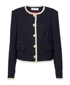 Veronica Beard Mabel Cropped Tweed Jacket - Black