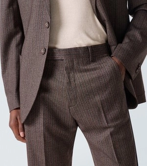 WALES BONNER Alto Pinstripe Wool Blend Slim-fit Trousers