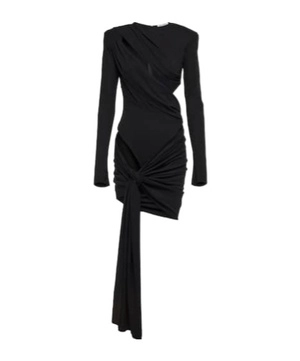 Attico Cutout Ruched Minidress - Black