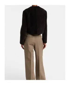 Dorothee Schumacher Crew Neck Long Sleeve Leather Jacket