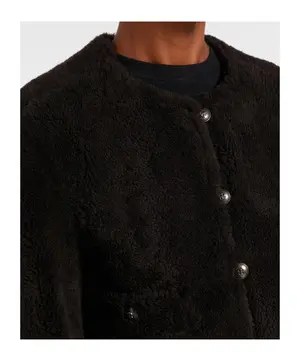 Dorothee Schumacher Crew Neck Long Sleeve Leather Jacket