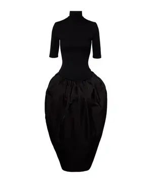 Magda Butrym Turtleneck Midi Dress - Black