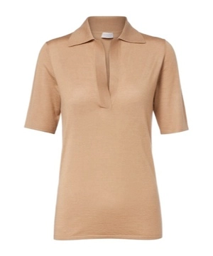 Gabriela Hearst Casius Cashmere And Silk Polo Shirt - Nude