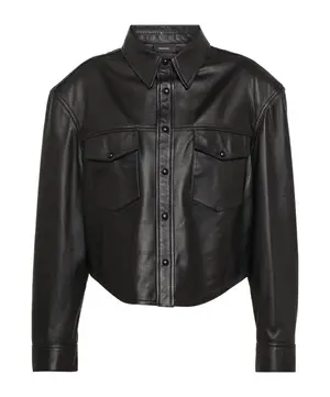 Wardrobe.NYC Leather Jacket With Snap Fastening - Black