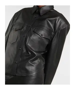 Wardrobe.NYC Leather Jacket With Snap Fastening