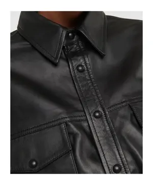 Wardrobe.NYC Leather Jacket With Snap Fastening