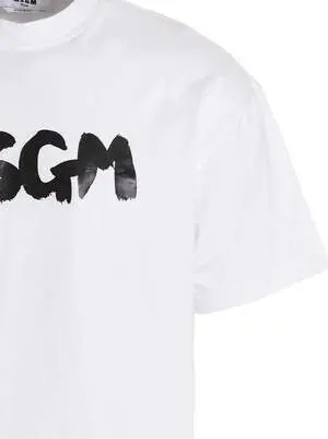 MSGM Logo Printed Crewneck T-shirt