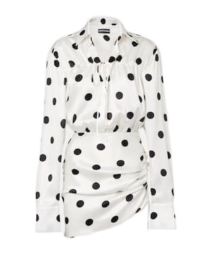 David Koma Polka-dot Silk Satin Minidress - White