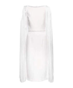 SAFIYAA LONDON Essiah Crêpe And Satin Midi Dress - White