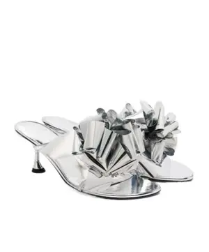 Proenza Schouler Tee Souvenir Mirrored Leather Mules - White