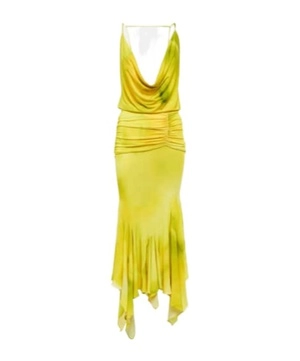 Attico Melrose Cowl-neck Midi Dress - Yellow