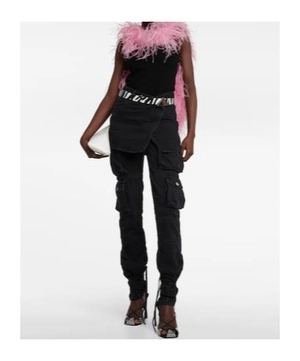 Attico Feather-trimmed Knitted Top