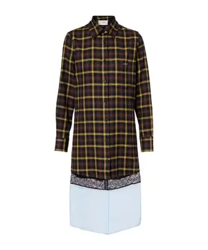 Coperni Plaid Shirt Dress - Black
