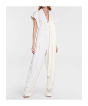 ROKSANDA Bridal Cape Detail Wool Jumpsuit