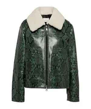 Dorothee Schumacher Lapel Long-sleeved Leather Jacket - Black