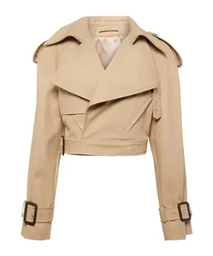 Wardrobe.NYC Cropped Lapel Jacket - Nude