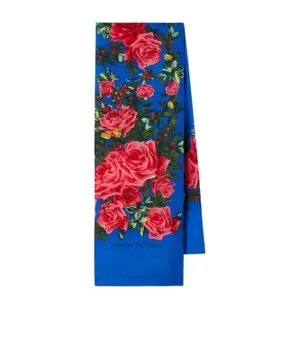 Magda Butrym Floral Wool Scarf - Blue