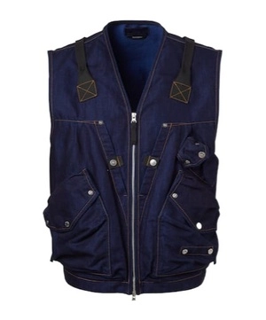 Stone Island Denim Cargo Vest - Black