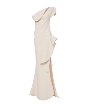 Maticevski Provenance Ruffled One-shoulder Gown - White