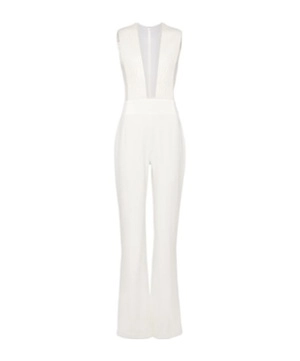Galvan Bridal Soho Flared Jumpsuit - White