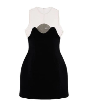 David Koma Wave Tulle Minidress - Black