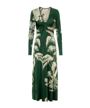 Johanna Ortiz Printed Ruched Jersey Midi Dress - Green
