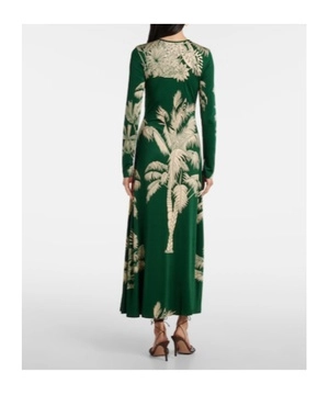 Johanna Ortiz Printed Ruched Jersey Midi Dress
