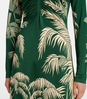 Johanna Ortiz Printed Ruched Jersey Midi Dress