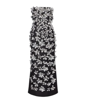 EMILIA WICKSTEAD Leilani Embellished Strapless Gown - Black