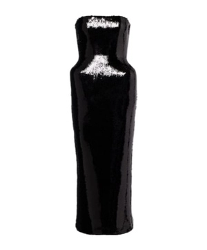 David Koma Sequined Bustier Dress - Black