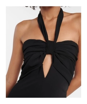 Johanna Ortiz Feather-trimmed Crepe Maxi Dress