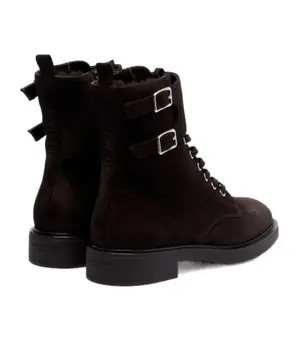 GIANVITO ROSSI Shearling-lined Suede Combat Boots