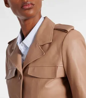 Dorothee Schumacher Lapel Long-sleeved Leather Jacket
