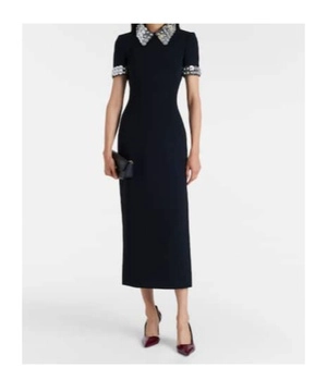 David Koma Embellished Cady Midi Dress