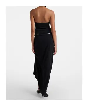 Coperni Belted Asymmetric Draped Halterneck Maxi Dress