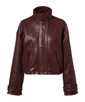 Veronica Beard Bateman Cropped Leather Jacket
