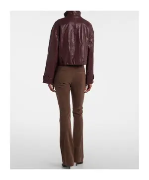 Veronica Beard Bateman Cropped Leather Jacket