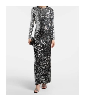 Rabanne Sequined Open-back Jersey Gown