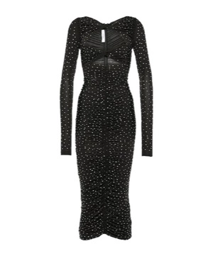 Alex Perry Crystal-embellished Cutout Jersey Midi Dress - Black