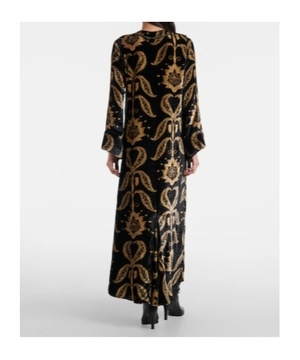Johanna Ortiz Embroidered Velvet Maxi Dress