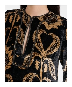 Johanna Ortiz Embroidered Velvet Maxi Dress