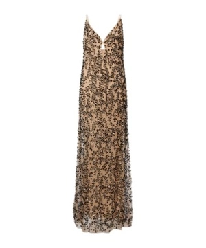 Johanna Ortiz Embellished Mesh Gown - Brown