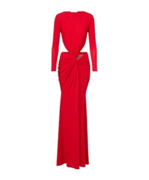 Alex Perry Gathered Crêpe Jersey Gown - Red