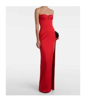 Alex Perry Crêpe Satin Bustier Gown