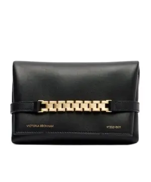 Victoria Beckham Chain Mini Leather Shoulder Bag - Black