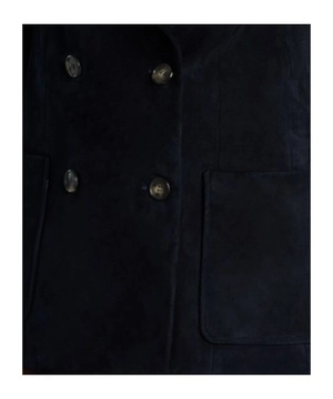 Stouls Suede Double-breasted Blazer