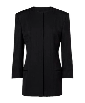 Calvin Klein Ribbed-knit Wool Blazer - Black