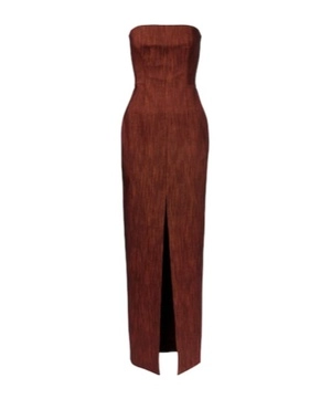ROKSANDA Shani Wool And Cotton Bustier Gown - Brown