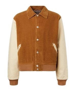 WALES BONNER Homecoming Cotton Corduroy Varsity Jacket - Brown