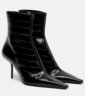 Victoria Beckham 75 Croc-effect Ankle Boots